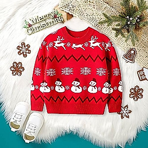Unisex Baby Sweatshirt Waffle Knit Baby Clothes Cotton Xmas Reindeer Sweaters Sweatshirts Tops Christmas Jumper