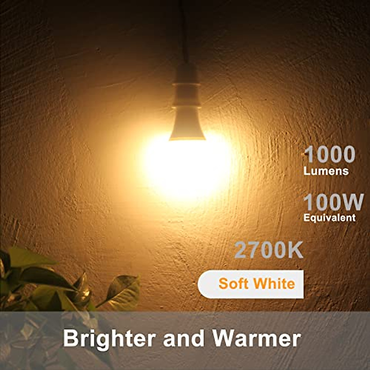 Qualilux Dusk to Dawn Light Bulbs 1000 Lumen, Soft White, LED 12W, Non-Dimmable, A19 E26, 2-Pack, HQ-H021