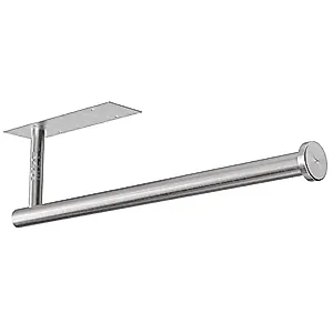 Paper Towel Holder Under Cabinet, Sliver Drilling or Self Adhesive Paper Towel Holder, Paper Towel Roll Rack, SUS304 Stainless Steel Under Counter Paper Towel Holder for Kitchen, Pantry, Bathroom