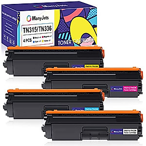 ManyJets TN315 TN336 Compatible Toner Cartridge Replacement for Brother TN315 TN310 TN336 TN331 Use for Brother MFC-9970CDW HL-4150CDN HL-L8250CDN MFC-9460CDN MFC-L8850CDW MFC-9560CDW Printer (4-Pack)