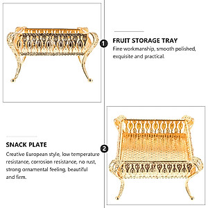 Cabilock Decorative Tray Cookie Tray Gold Fruit Bowl Turkish Candy Snack Serving Tray Storage Trays Metal Serving Tray Coffee Tea Serving Vanity Tray