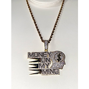 Shop-iGold Mens Womens 14k Gold Finish Jewelry Chain Pendant Set Grillz