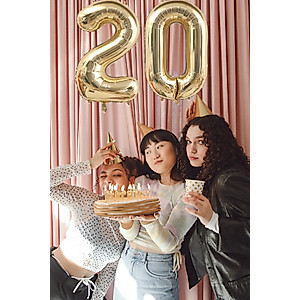 40 Inch Light Gold 30 Number Balloons White Gold Giant 30 Foil Mylar Helium Large Digital Balloon Champagne Gold Birthday Numbers Jumbo Balloons 30th Anniversary Events Party Decorations Supplies