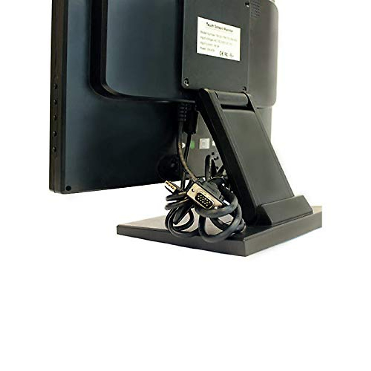 BOYU-SHITAI 15" LED HD VGA Touch Screen Monitor USB POS Stand for Retail Kiosk Restaurant Bar Hotel A La Carte Cash Register USA Stock (Black)