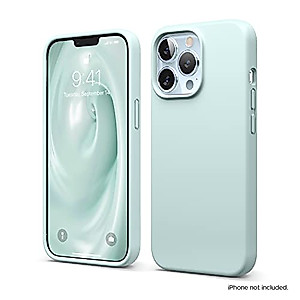 elago Compatible with iPhone 13 Pro Case, Liquid Silicone Case, Full Body Screen Camera Protective Cover, Shockproof, Slim Phone Case, Anti-Scratch Soft Microfiber Lining, 6.1 inch (Green)