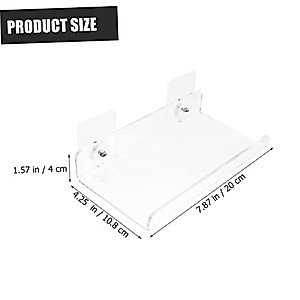 HOMSFOU Organizer Mount Bookshelf Wall Mounted Transparent for Store Record Show Clear Showing Practical Home Invisible Rack Office Shelf Kitchen Lp Book Album Acrylic Magazine Floating