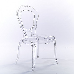 2xhome Belle Transparent Vanity Mid Century Ghost Chair, Clear
