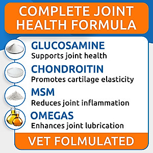 BARK&SPARK Senior Advanced Glucosamine Chondroitin for Dogs - Hip Joint Pain Relief Pills - Old Dog Joint Supplement Large & Small Breed - Hip Joint Chews Joint Health Care Vitamin Treats - 120Ct