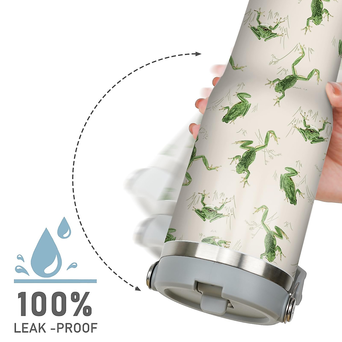 ysnifeiw 30oz Frog Tumbler with Handle and Straw, Stainless Steel Insulated Frog Cup with Top Handle and Lid, Frog Coofee Mug Gifts for Women Men