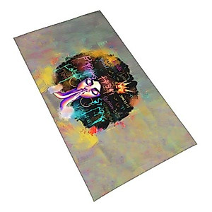 African American Black Girl Bubble Soft Guest Hand Towel Kitchen Towels Washcloths Bathroom Decor for Bathroom,Hotel,Gym and Spa Sport 15.7X27.5 Inch