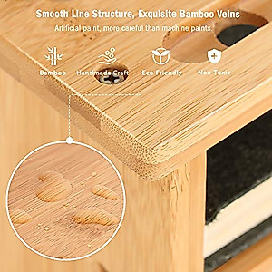 Tribesigns Monitor Stand Riser with Storage Organizer Drawers Bamboo, Natural Brown