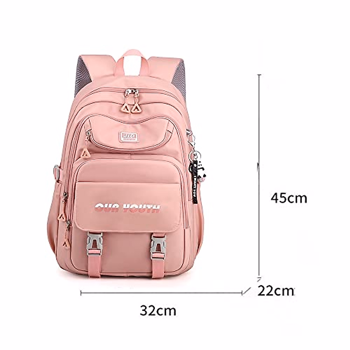 ROER Univeristy Bookbag copmuter Daypack Backpack Outdoor Bag Waterproof Travel Notebook College Backpack for woman (Pink)
