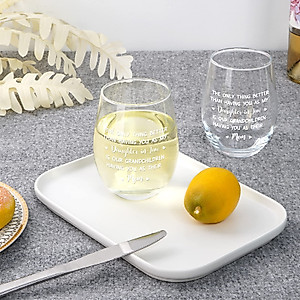 Modwnfy Mothers Day Gifts, Daughter in Law Gifts for Christmas Mothers Day Birthday Wedding from Mother in Law, Only Thing Better Than Having You As My Daughter in Law Stemless Wine Glass, 17 Oz