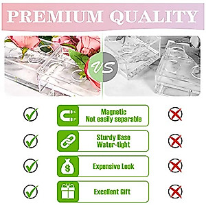 2 Pieces Acrylic Flower Vase Rectangular, Clear Floral Centerpiece for Dining Table 28 Inch Long Rectangle Acrylic Vase for Home Wedding Dining Table Decor