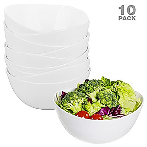 Tiawudi 10 Pack Large Salad Bowls, 48oz Plastic Serving Bowls for Salad, Ramen, Noodles, Soup, Oatmeal, Cereal, Snack, Popcorn, Kitchen Bowls, Microwave Safe