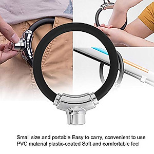 Keenso Anti Theft Ring Lock, Black Zinc Alloy Portable Heavy Duty Bike Mini Ring Lock Anti Theft Security Steel Cable Ring Lock with 7 Core Lock Cylinder