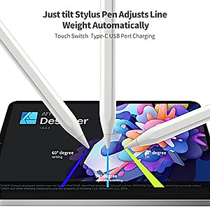 Stylus Pen for iPad,4X Fast Charge,10 Hour Use,Low Latency,Compatible Work for 2018-2024 iPad Air 11/13-inch(M2) Air/3/4/5/6,iPad Mini 5/6,iPad 6/7/8/9/10,iPad Pro 11/13-inch(M4),Pro 11"/12.9"(White)