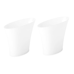 Umbra 1006232-661-A60 Skinny Sleek & Stylish Bathroom Trash, Small Garbage Can Wastebasket for Narrow Spaces at Home or Office, 2 Gallon Capacity, White, 2-Pack