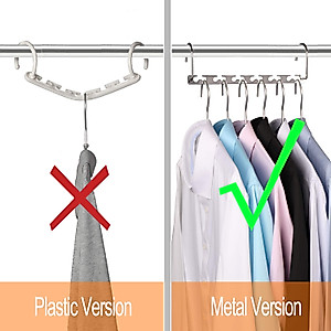 GEFTOL Space Saving Hangers Metal Hanger Magic Cascading Hanger Closet Clothes Organizer(4 Pack)