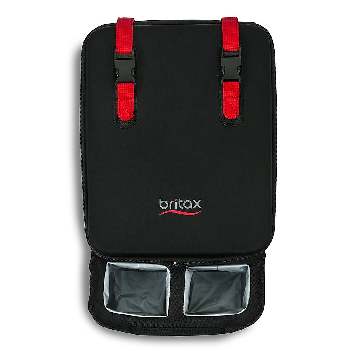 Britax Car Seat Organizer Caddy with Insulated Cup Holders | Crash Tested + 8 Mesh Pockets + Removable Center Dividers + Zipper Top