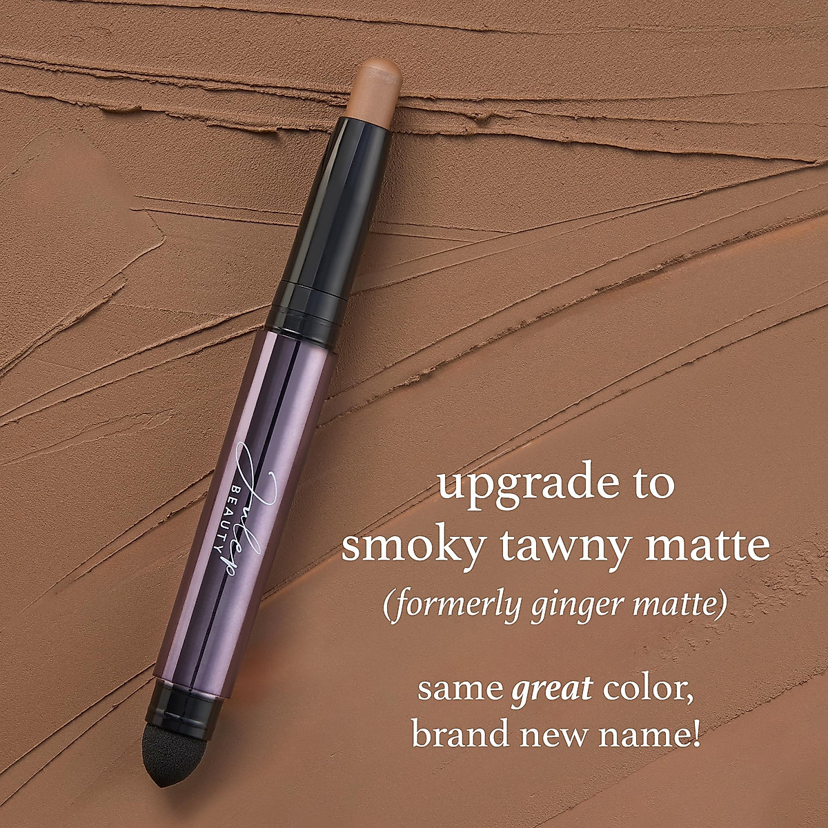 Julep Eyeshadow 101 Crème-to-Powder Waterproof Eyeshadow Stick – Smoky Tawny Matte – Long-Lasting, Crease-Proof, Muted Brown Matte Eyeshadow with Built-in Smudger