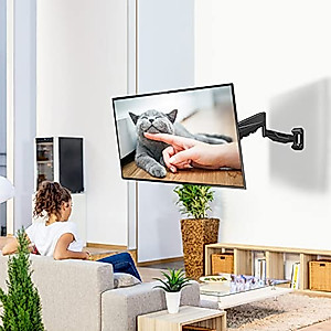 MOUNTUP Height Adjustable TV Wall Mount, TV Mount for Most 23-55 Inch TVs, Gas Spring Full Motion TV Wall Mount Bracket, Swivel Tilt Single Articulating Arm, Fits Max VESA 400x400mm, 11-44lbs MU0037