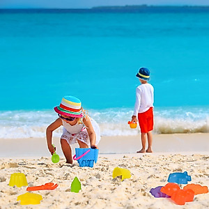 DANSIOYE Beach Toys for Kids 3-10, 33pcs Beach Toys for Toddlers Kids Sand Castle Toys with Beach Bucket. Sand Shovels, Sand Castle Molds Kit, Animal Molds, Mesh Bag, Sandbox Toys for Toddlers Babies