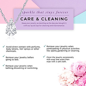 Pear Shaped Solitaire Diamond Necklace | Real 14K White Gold GH VS SI Floating 1CT Lab Created Diamond Pendant Necklace for Women | Ideal Gift for Ladies