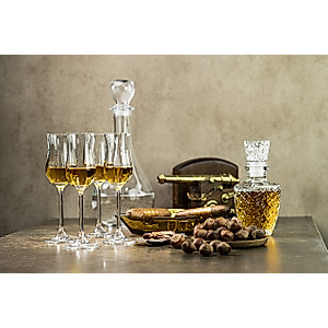 GLASSIQUE CADEAU Cognac, Brandy, Tequila and Dessert Wine Snifter Glasses | Set of 4 Small Tasting Tulip Copitas for Sipping Spirits, Madeira, After Dinner Drinks