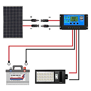 SinLoon 14AWG Solar Extension Cable,1 Pair 14 Gauge PV Solar Panel Cord IP67 Waterproof Solar Power Cable with Male and Female Solar Connector Adapter Kit,for Solar Panel Wire (14AWG 10 FT)