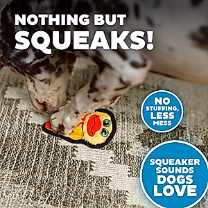 Outward Hound Durablez Tough Plush Squeaky Dog Toy, Duck, Yellow, XS