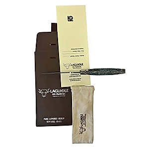 Laguiole en Aubrac Handmade Luxury Folding Pocket Knife, 4.8-in (12cm), Turquoise & Black Paper Waves Handle, Hand Forged Bee, Stainless Steel Shiny Bolsters