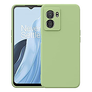 Foluu Silicone Case for OnePlus Nord N300, Liquid Gel Rubber Bumper Case with Soft Microfiber Lining Cushion Slim Hard Shell Shockproof Protective Cover for OnePlus Nord N300 5G 2022 (Green)