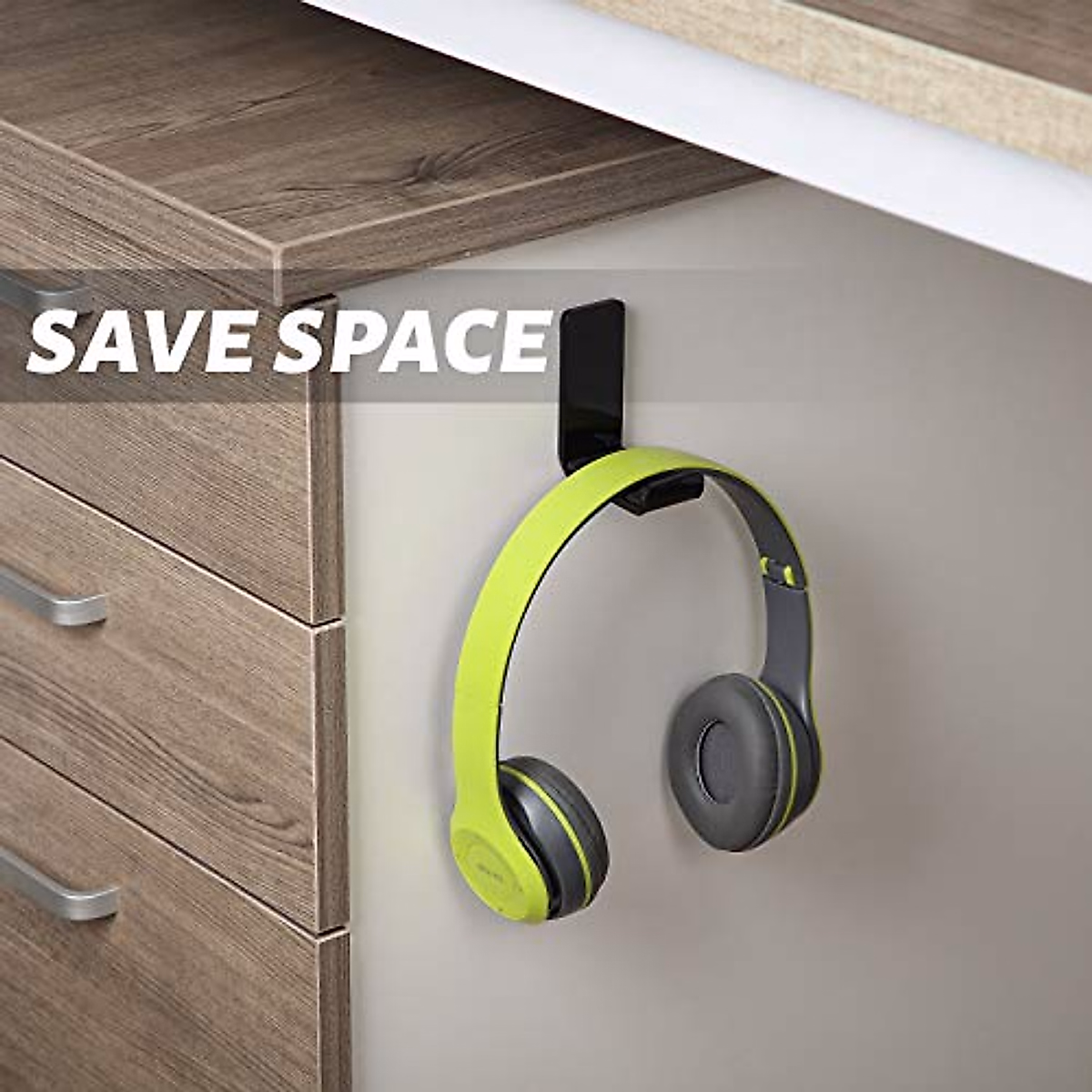 8 Pcs Headphone Hanger Wall Headphone Hook Holder with Adhesive Glues Headset Wall Mount Headphone Stand for General Purpose Game Headphones