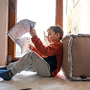 Boho Natural Jute Ottoman Pouf Upholstered 16" Turkish Handmade Rattan Cube | Tufted Square Stuffed Moroccan Rustic Patio Living Room Farmhouse Decor | Foot Stool Rest Coffee Table Sand Jute Original
