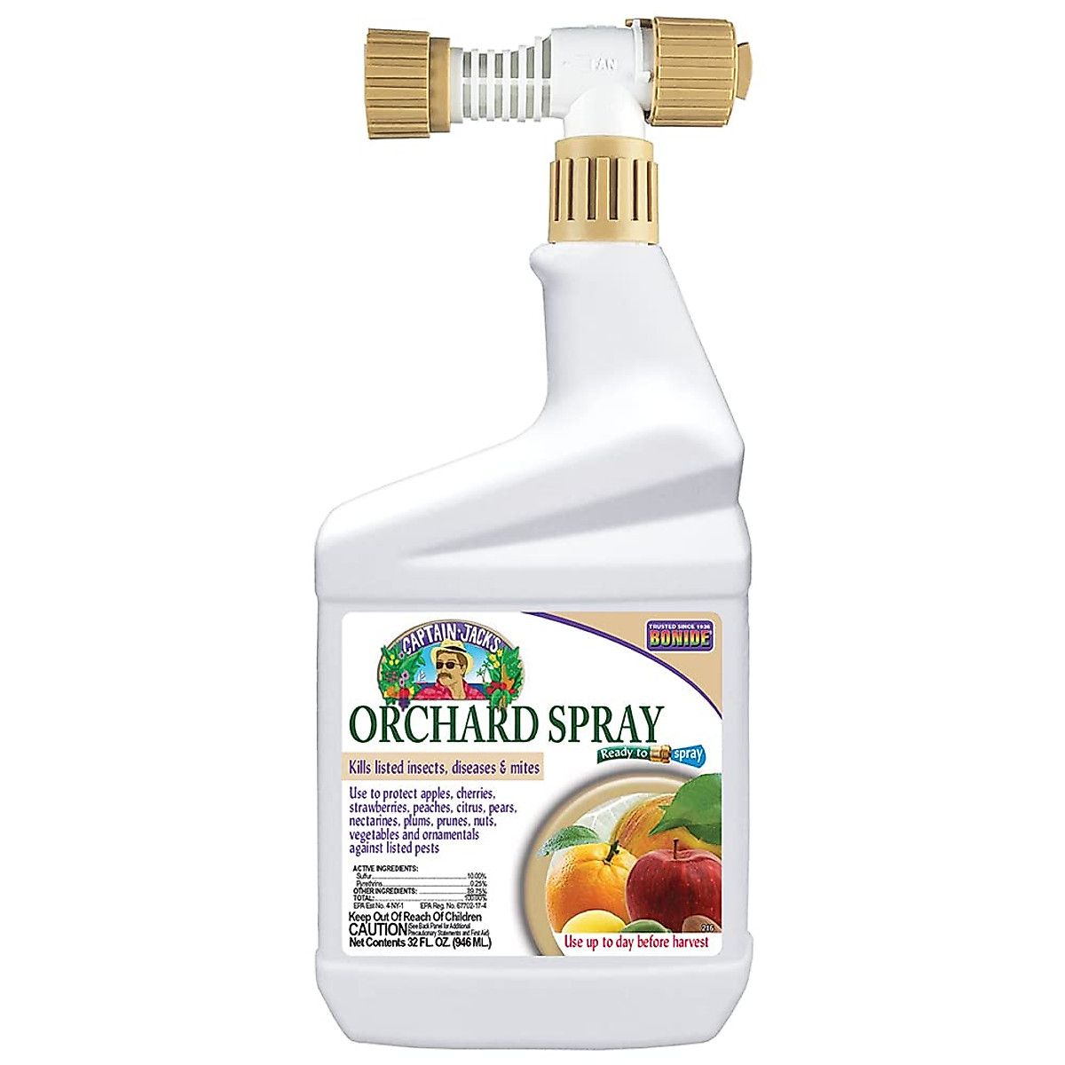 Bonide Captain Jack's Citrus, Fruit & Nut Orchard Spray, 32 oz Ready-to-Spray Multi-Purpose Fungicide, Insecticide and Miticide