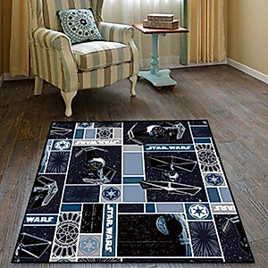 XJZHANG Carpet Cartoon Star Wars Rugs Living Room Bedroom Children's Room, Washable Baby Crawling Mat Non Skid Kid Play Mat Carpet for Girl Boy Bedroom Playroom