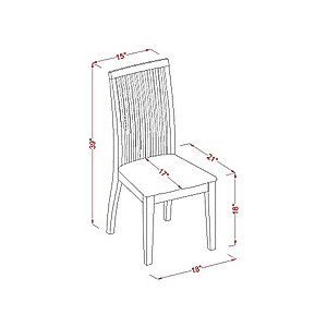East West Furniture HBIP5-LWH-W 5 Piece Dining Room Table Set Includes a Round Dining Table with Pedestal and 4 Wood Seat Chairs, 42x42 Inch, Linen White