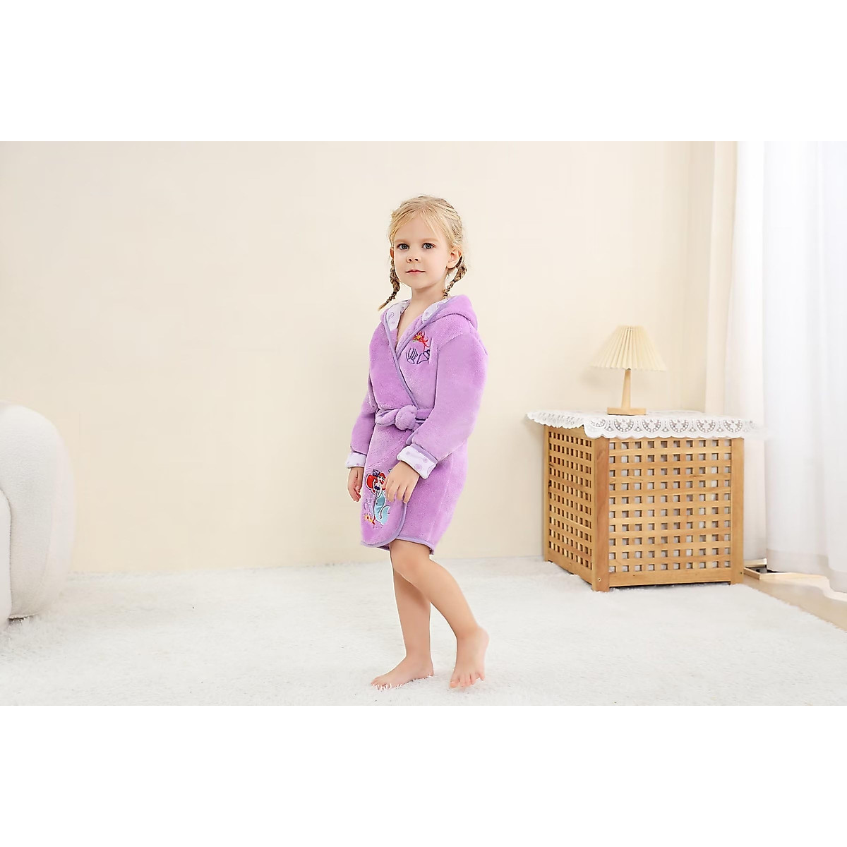 JUNG KOOK Toddler Baby Boys Girls Cartoon Bathrobe Cape Beach Towel Hoodie Robe Night-Robe