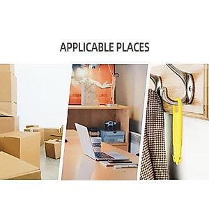 Safety Box Cutter of Stainless Steel Blade, Safety Utility Cutter for Cut Carton and Package (Yellow-1 pc)