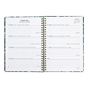 Letts Spring Valley Weekly/Monthly Planner, 12 Months, January to December, 2024, Wiro Binding, A5 Size, 8.25" x 5.875", Multilingual, Green (C082376-24)