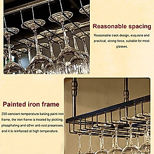 Wine Racks, Hanging Creative Wine Holder, Upside-Down European-Style Iron Racks, Household Wine Cabinet, Height-Adjustable Wine Storage Shelf (Color : A, Size : 90 * 35CM)
