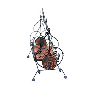 ART AND CRAFT INDIA Wooden & Wrought Iron Jhulla for Lord Krishna | Jhulla for God Ideal | Jhulla for Goddess | Wooden Radha Krishna Ji Wrought Iron Frame God Jhula or Swing for Mandir and Home Temple