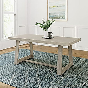 Plank+Beam 72 Inch Dining Table, Solid Wood Kitchen Table, Dinner Table for Dining Room, Seashell Wirebrush