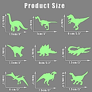 TONIFUL 45 pcs Dinosaurs Luminous Wall Stickers,3D Glow in Dark Dinosaurs Wall Decorative for Baby Children Room Wall Decals