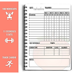 Workout Planner for Daily Fitness Tracking & Goals Setting (A5 Size, 6” x 8”, Peachy Pink), Men & Women Personal Home & Gym Training Diary, Log Book Journal for Weight Loss by Workout Log Gym