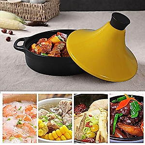Tagine Cooking Pot, Braiser Pan with Ceramic, 1.2L/1.8L, Tagine Cooking Pot Home Soup Pot Slow Cooker, Multipurpose Use for Home Kitchen or Restaurant Ceramic / 1.2L