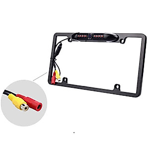 Metal frame US license plate with Camera, Night vision,flexible angle and easy to fix