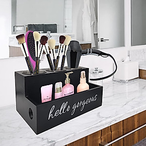 YCSWIM Hair Dryer Holder, Hair Tool Organizer, Bathroom Supplies Countertop Storage Stand and Vanity Caddy for Blow Dryer Curling Iron Holder Hair Straightener Brushes Hair Styling Accessories