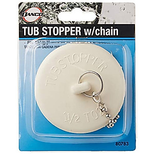 Danco Rubber Tub Stopper with Chain, White (80783)
